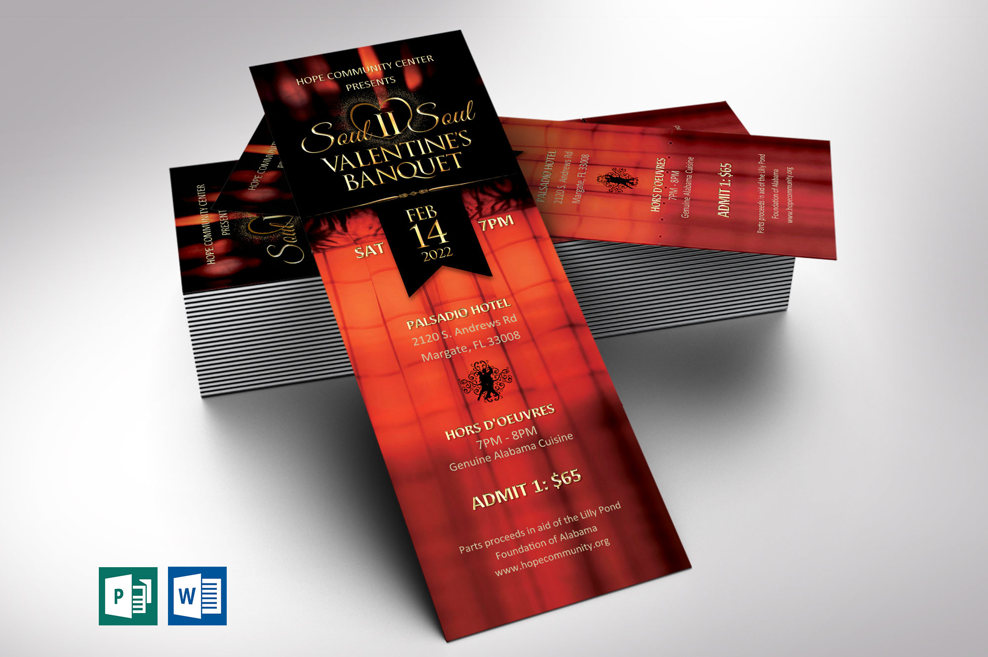 Banquet Ticket Word Publisher