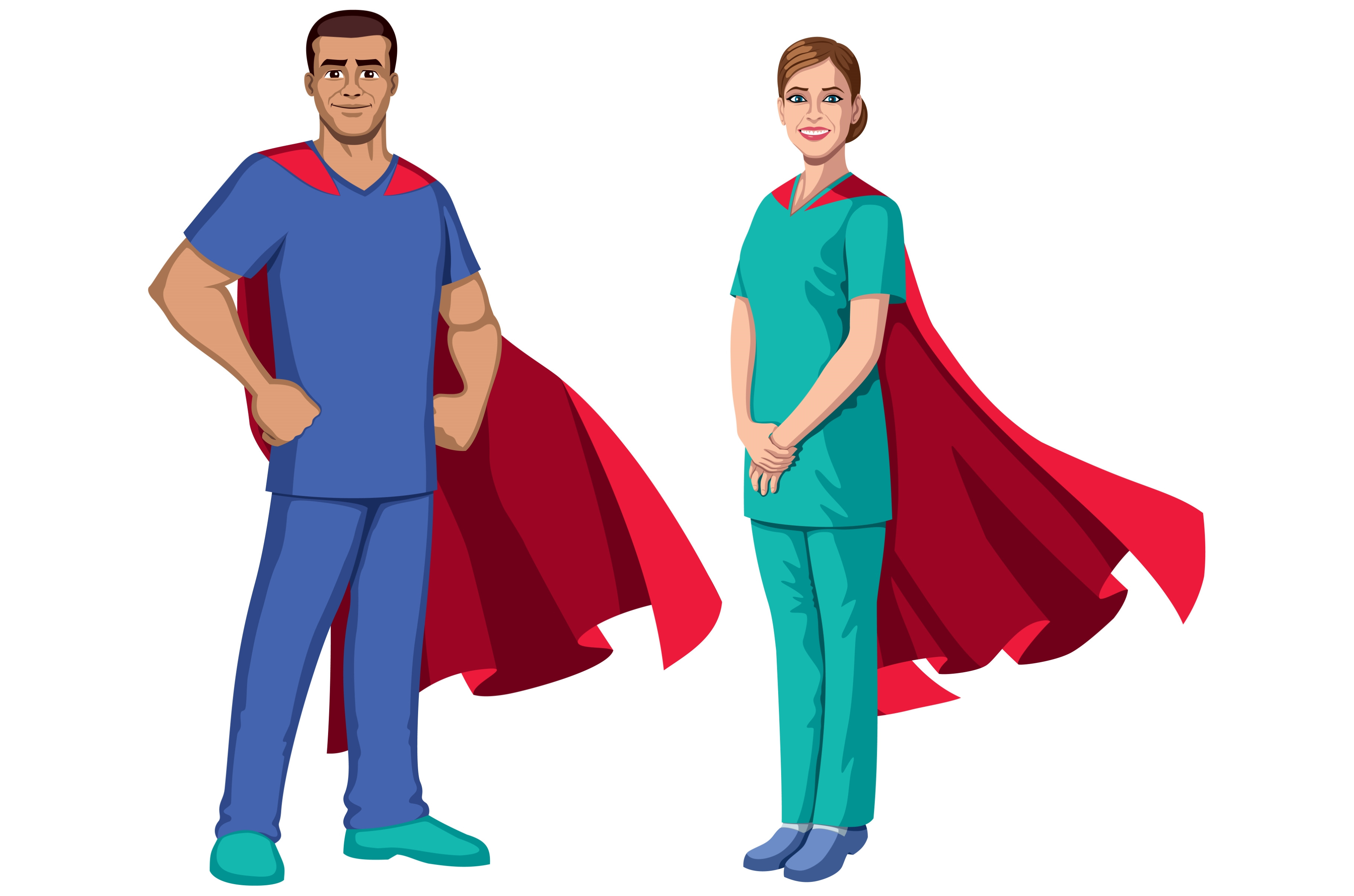 Nurse Superheroes on White | Healthcare Illustrations ~ Creative Market