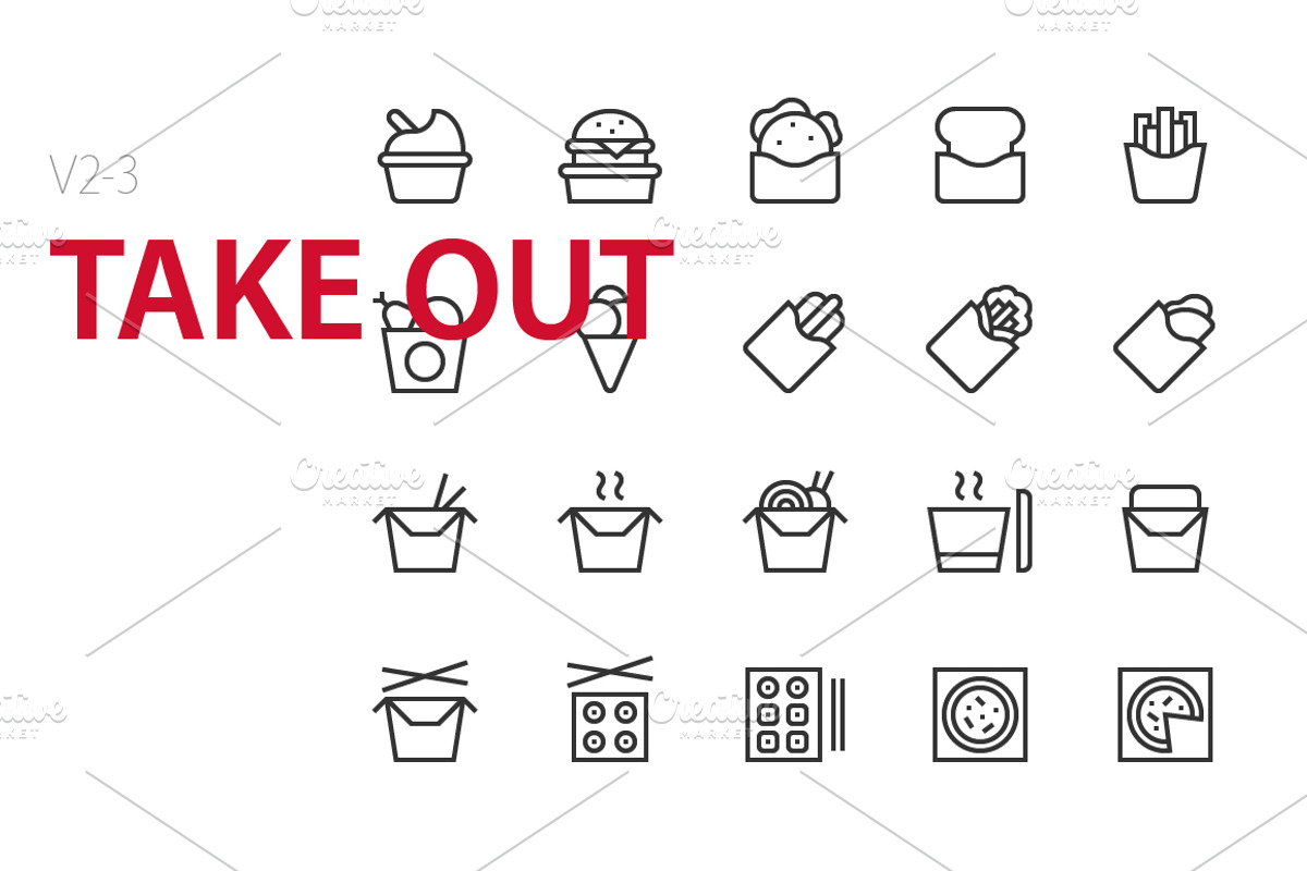 60 Take out UI icons, an Outline Icon by Palau