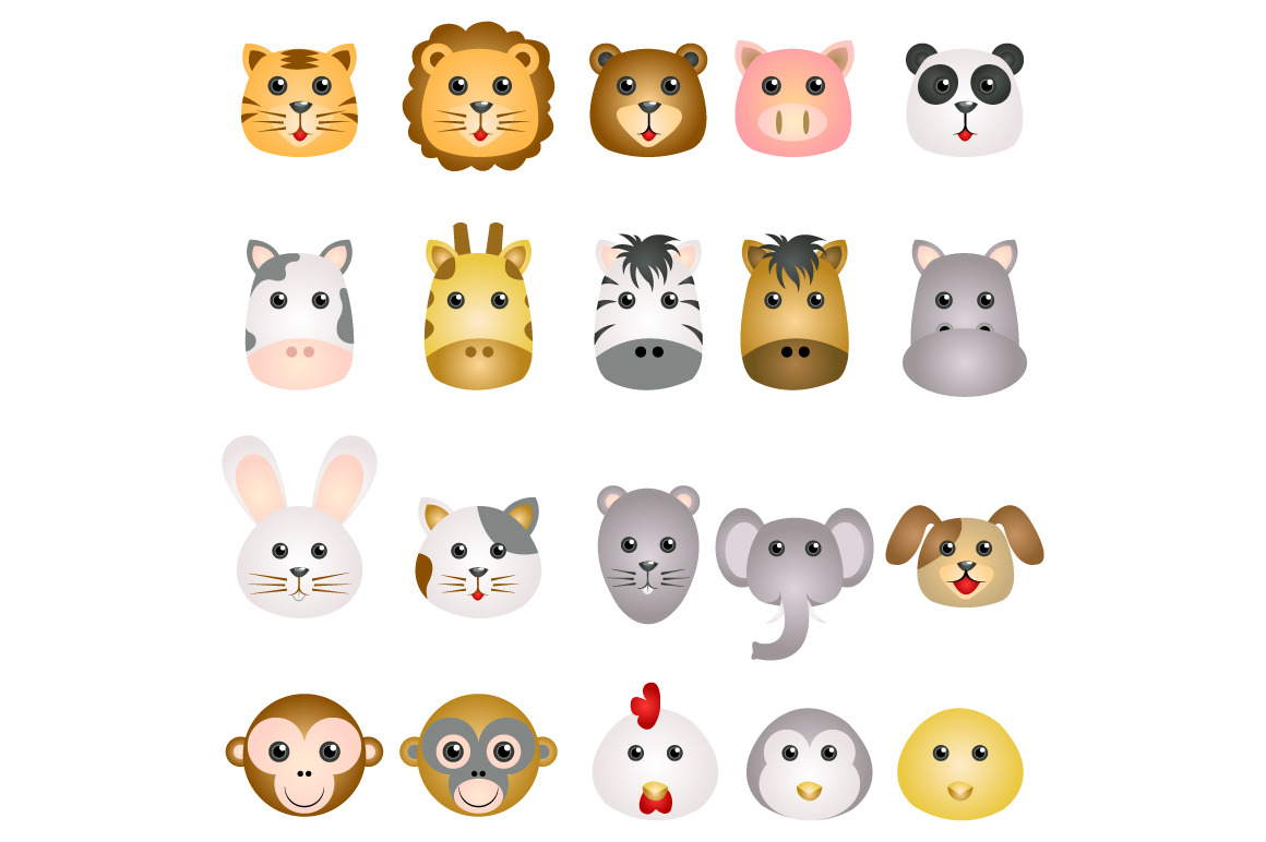 Animal Face Vector, an Animal Illustration by erkoudesign