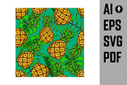 Seamless pattern with pineapples, a Pattern Graphic by Vectorhight