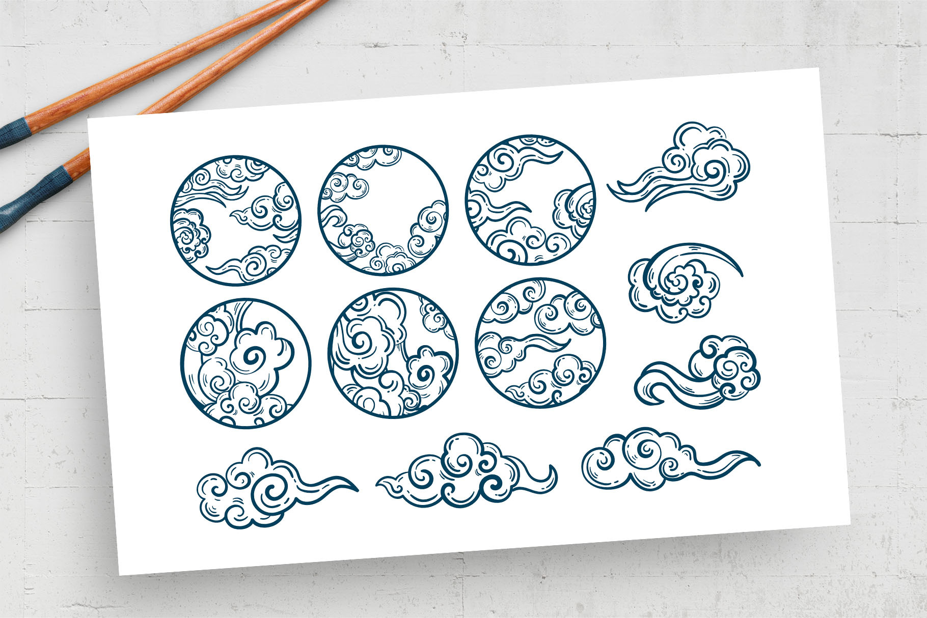 Japanese Kumo Clouds, an Illustration by DesignerCandies