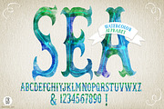 Watercolor alphabet SEA, an Illustration by GrafikBoutique