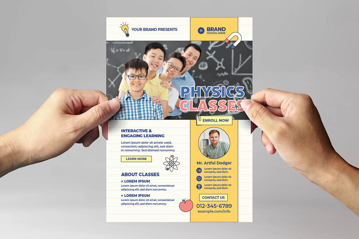 School Science Physics Class Flyer, a Flyer Template by BrandPacks