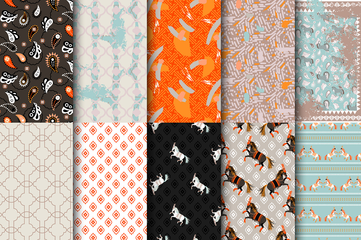 Horse Show - Seamless Patterns, a Pattern Graphic by Milky April