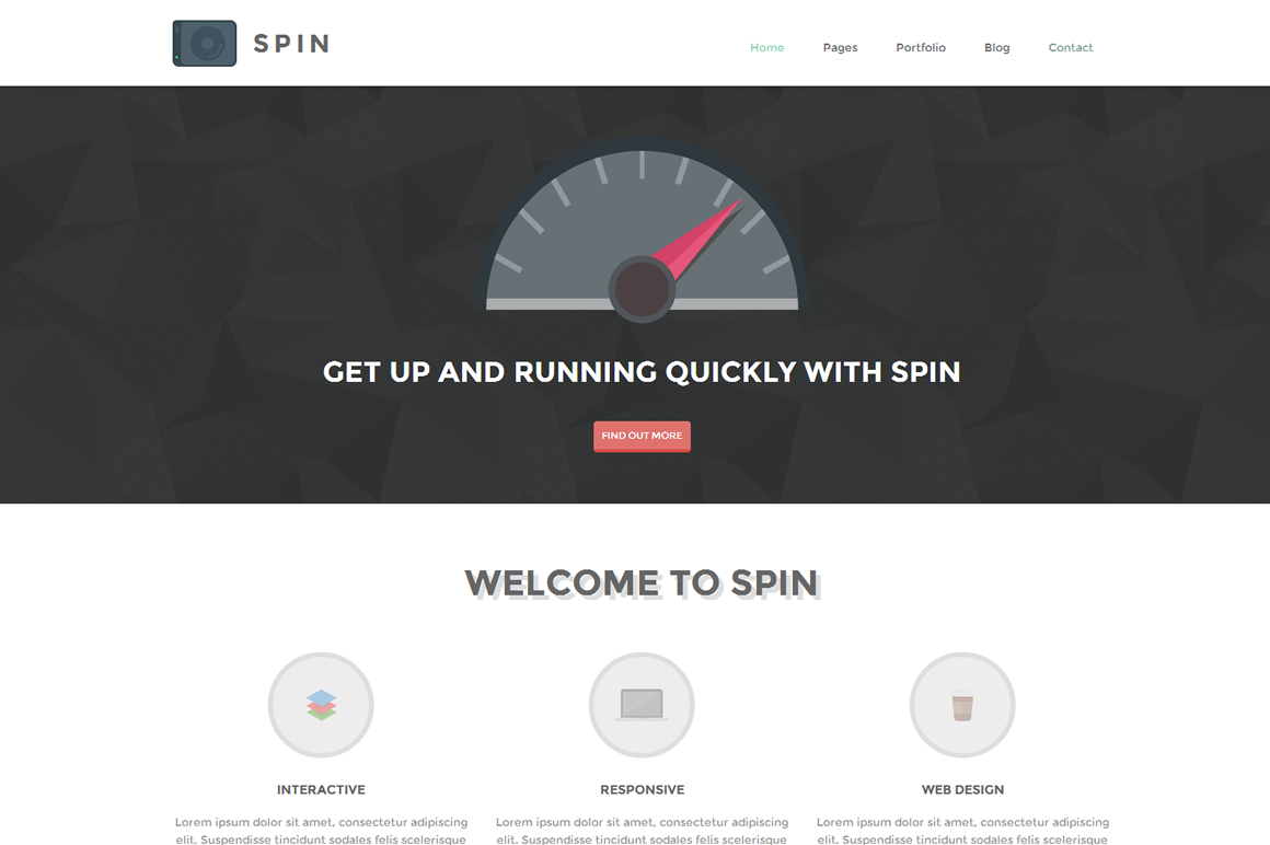 SPIN - Responsive HTML Template | Website & App Templates ~ Creative Market