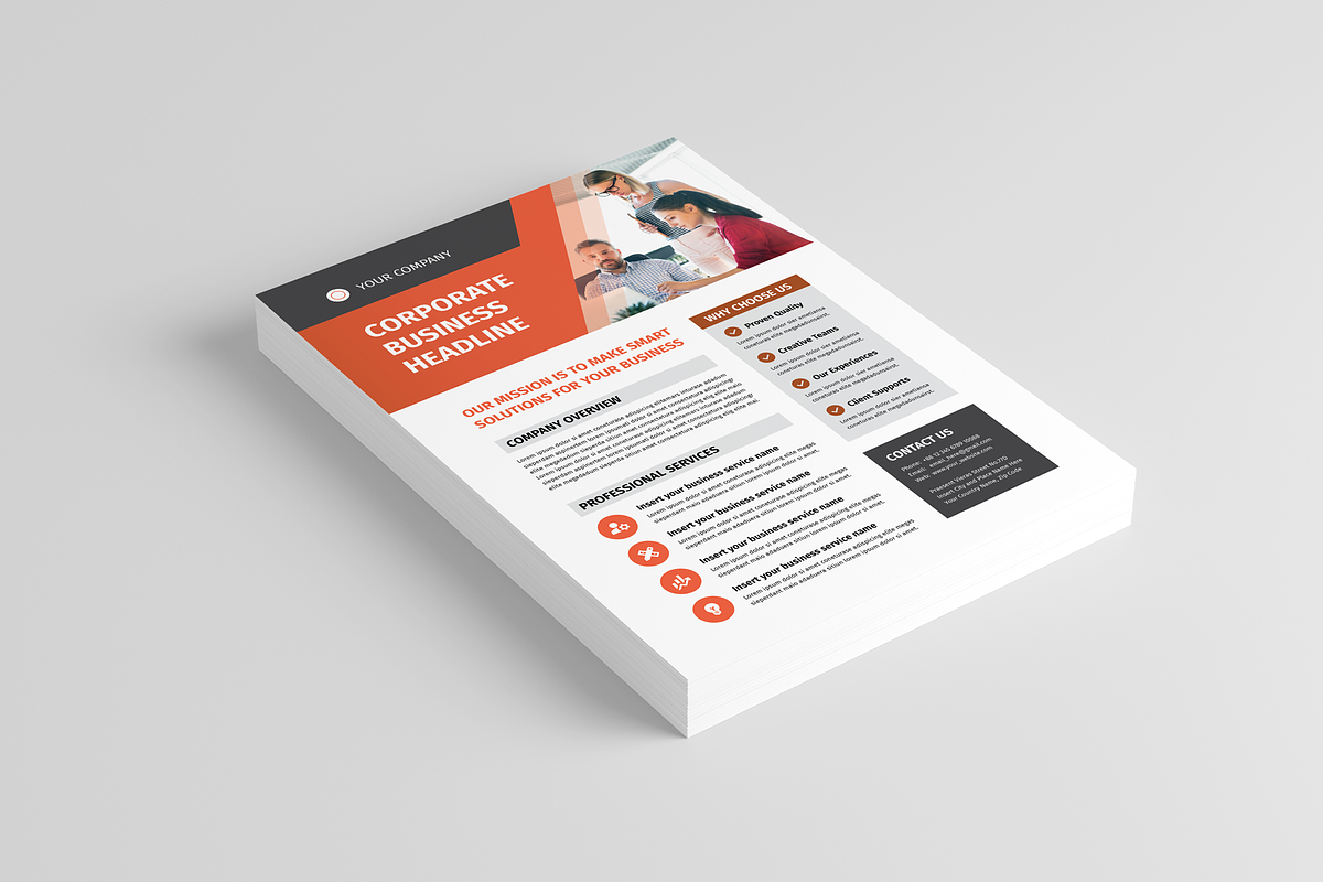 Corporate One Pager | Canva, MS Word, a Flyer Template by Leaflove