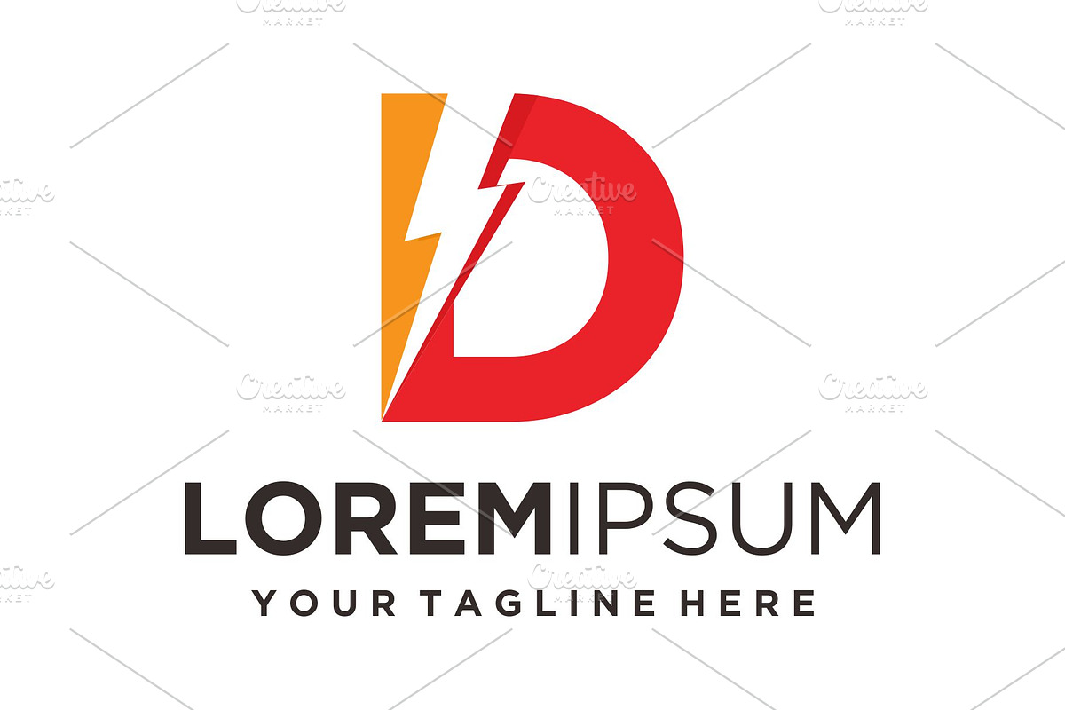 Letter D lightning electric logo, a Branding & Logo Template by REDVY ...