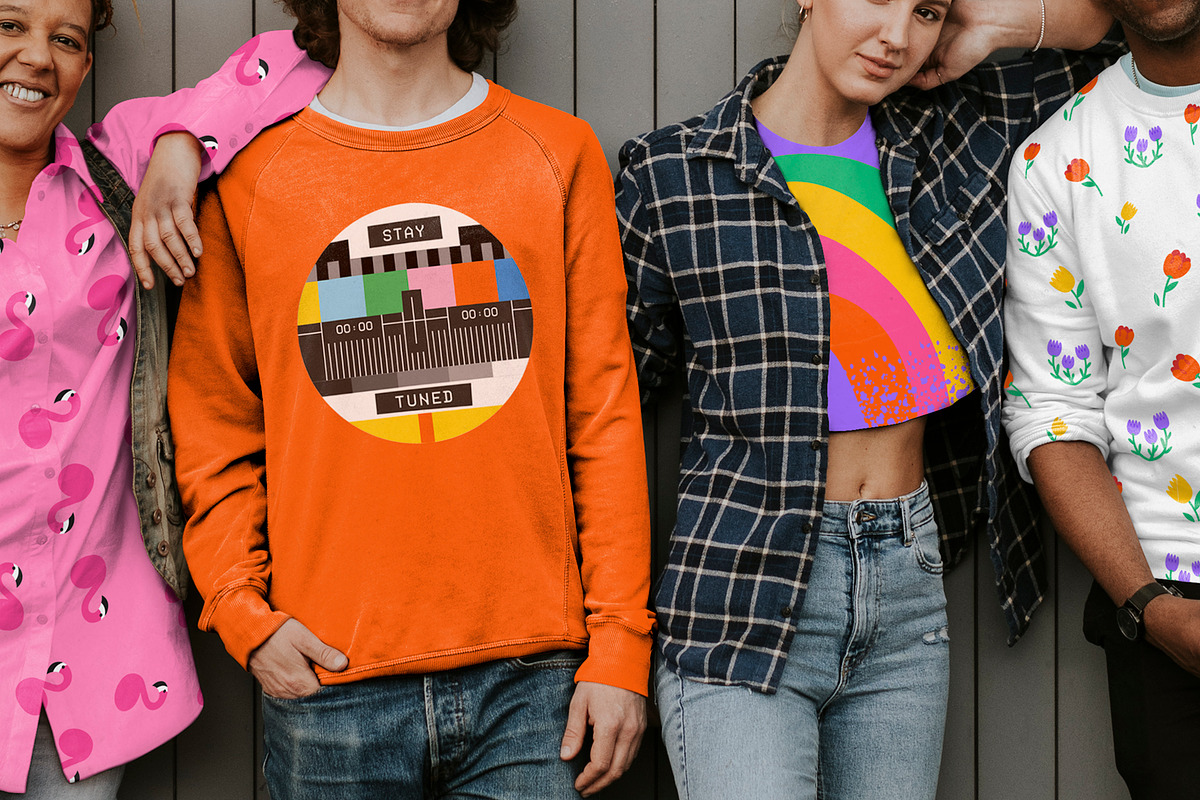 Trendy Cartoon Illustrations Set, an Illustration by Moonery's