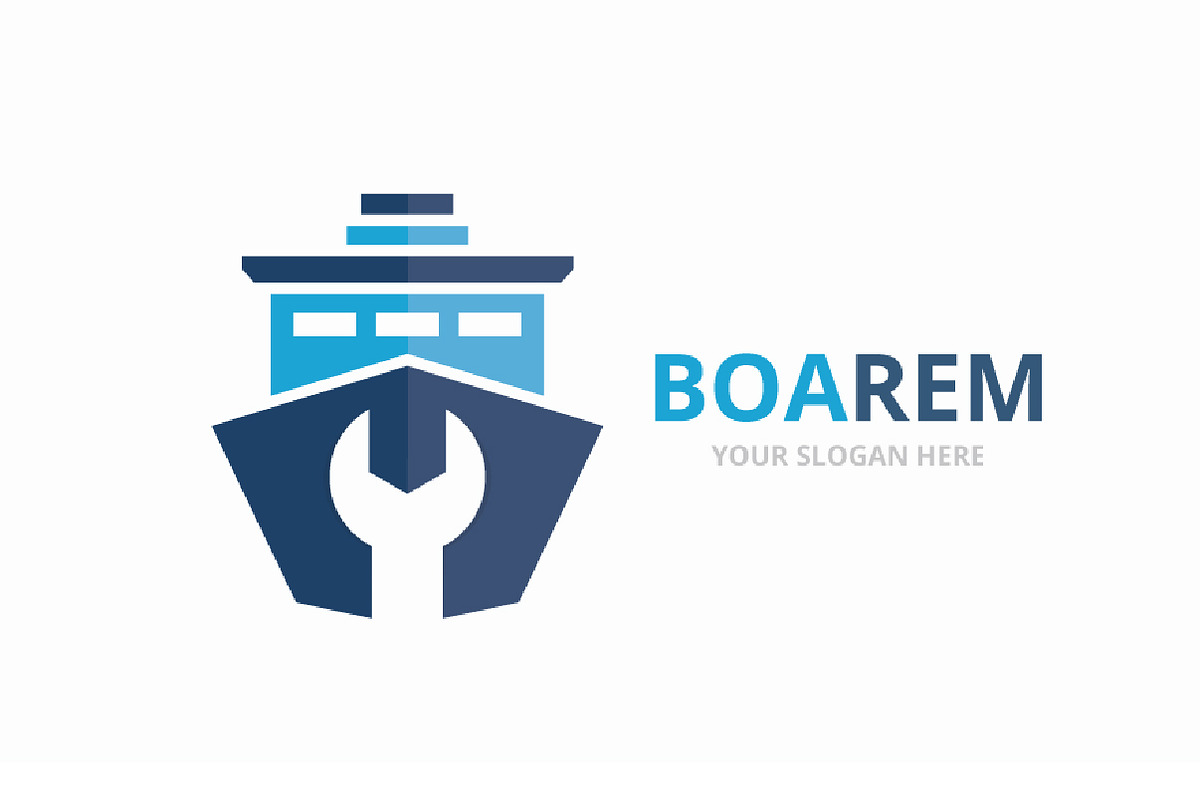 Vector ship and repair logo, a Branding & Logo Template by GraphiShop