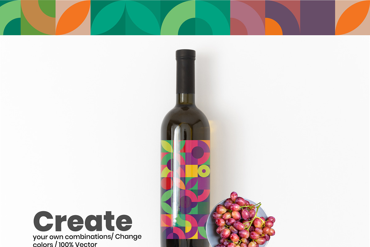 Geometric food patterns, a Pattern Graphic by sunetharts