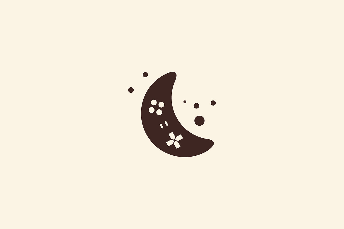 moon game logo design template vector