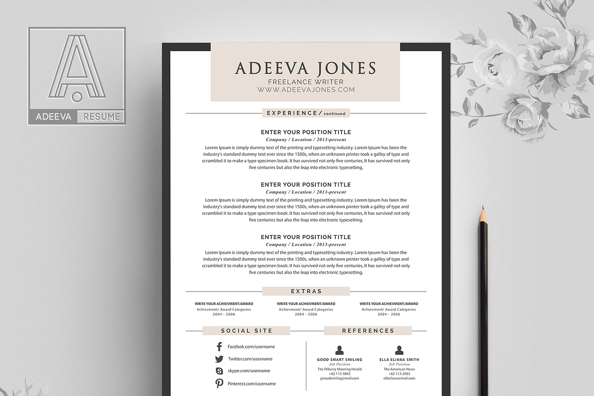 Professional Resume Template Jones, a Resume Template by AdeevaResume