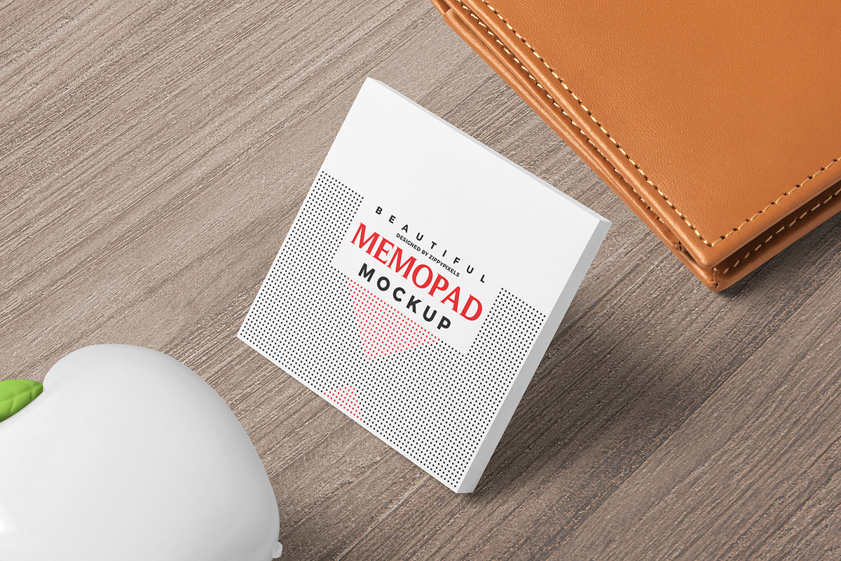 Square Memo Pad Mockups, a Product Mockup by ZippyPixels