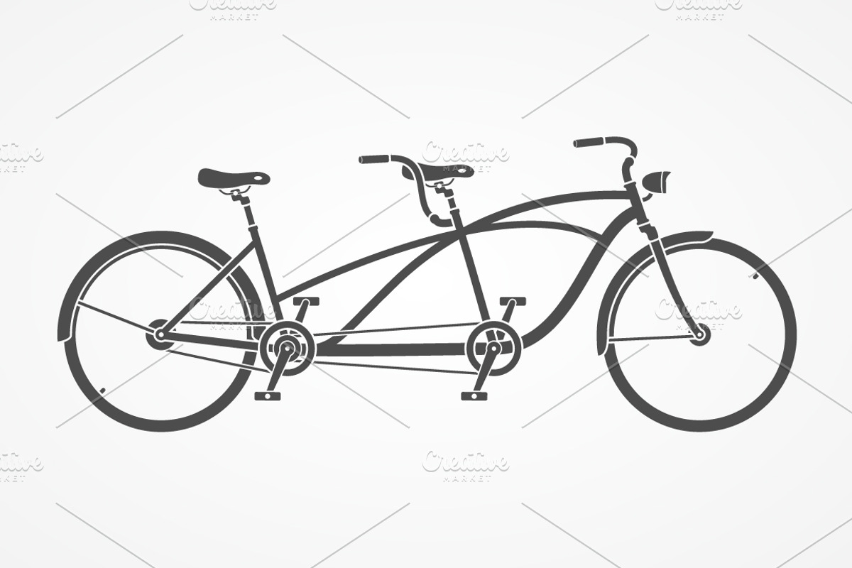 Tandem bicycle set, an Object Graphic by Lazer Scribbles