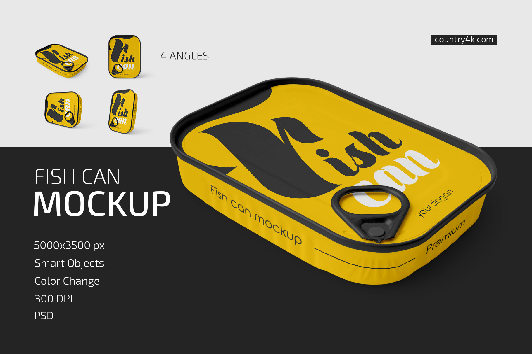 Fish Can Mockup Set, a Cups & Container Mockup by Country4k