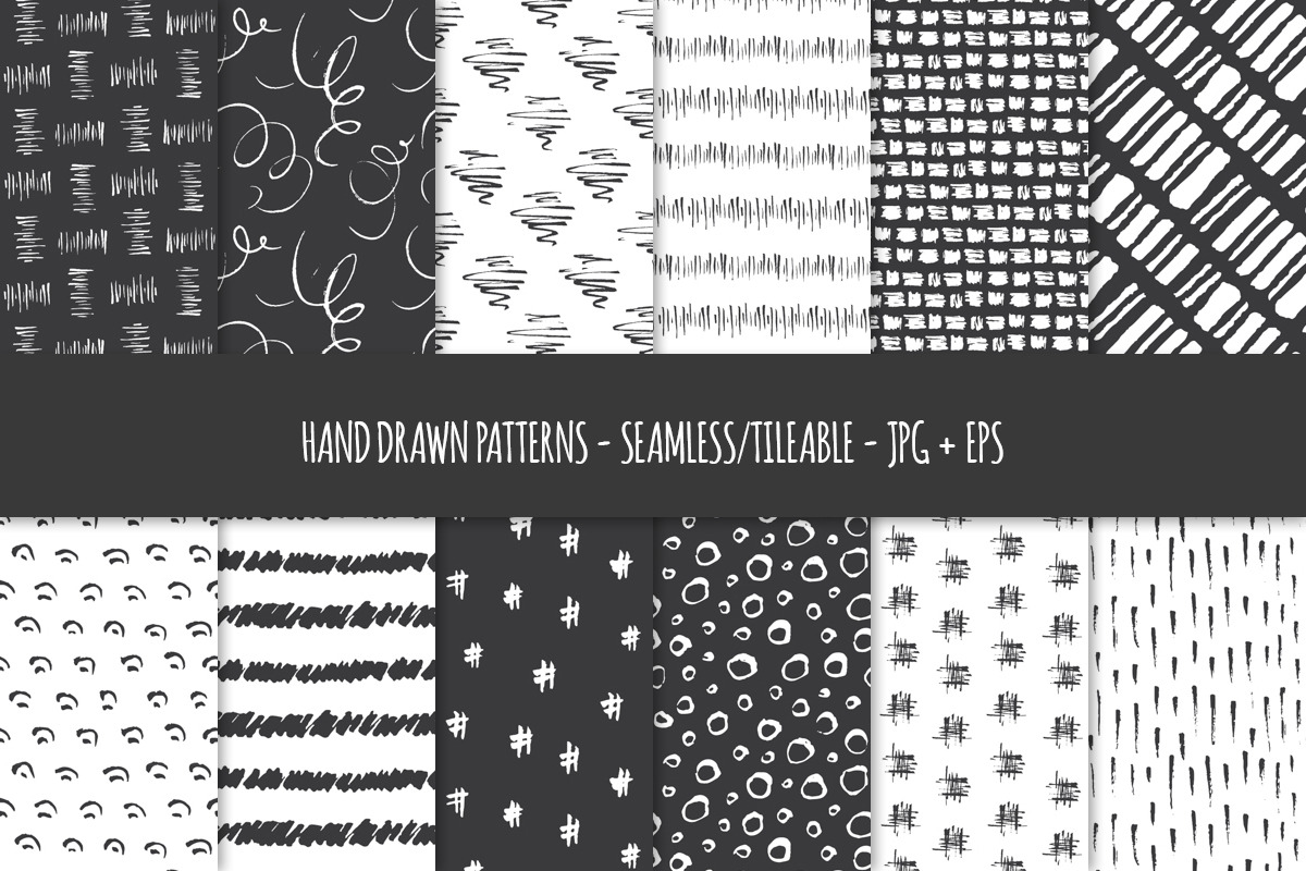 Hand Drawn Pen & Ink Patterns, a Pattern Graphic by DESIGN BY nube