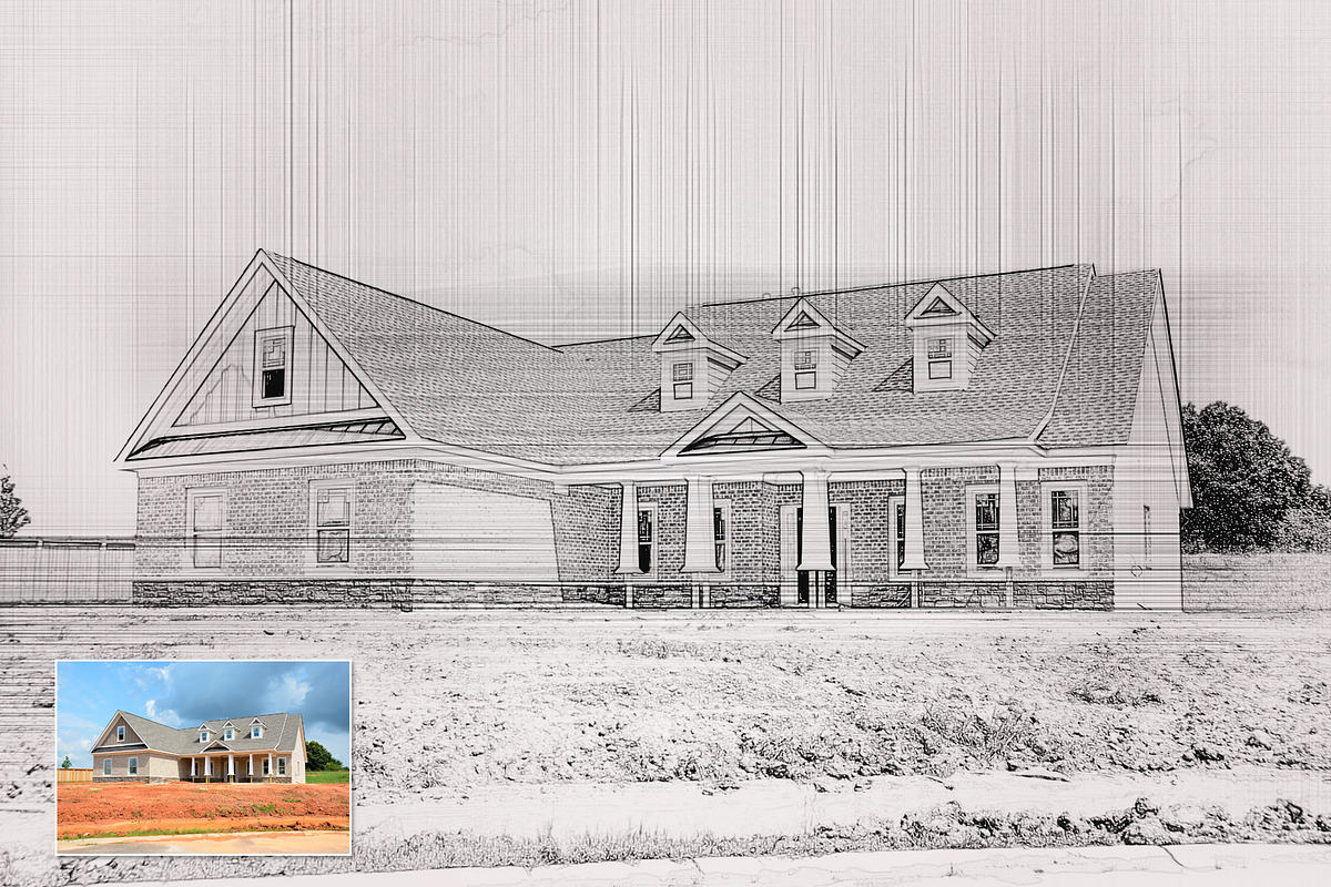 Architectural Sketch Effect, an Action Add-On by U_Design