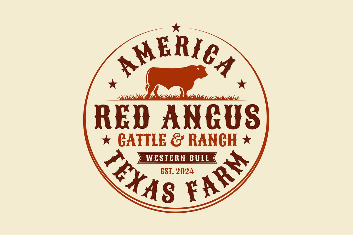Western Angus Cow Cattle Ranch Logo, a Branding & Logo Template by ...