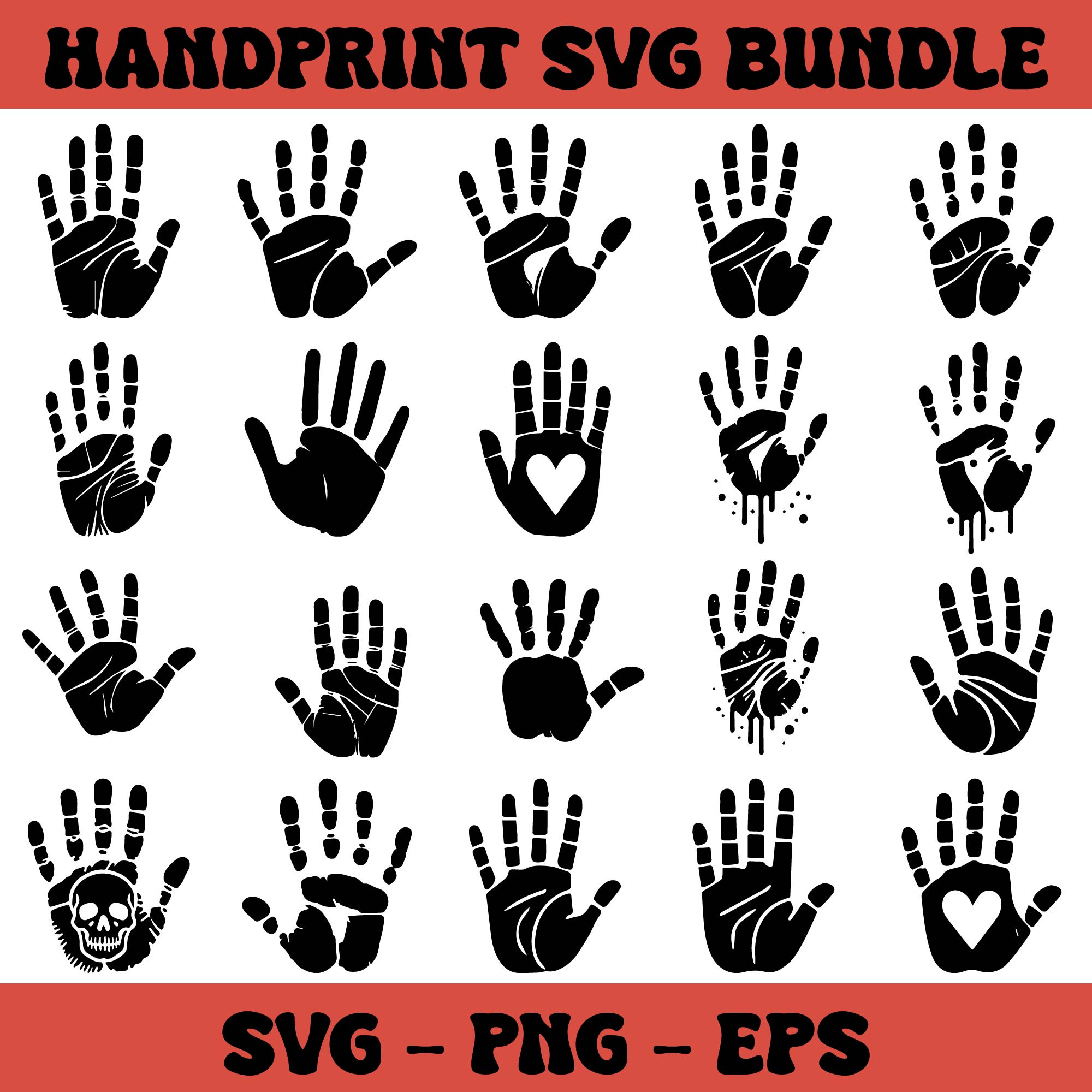 Handprint SVG, Hand Cut File Cricut