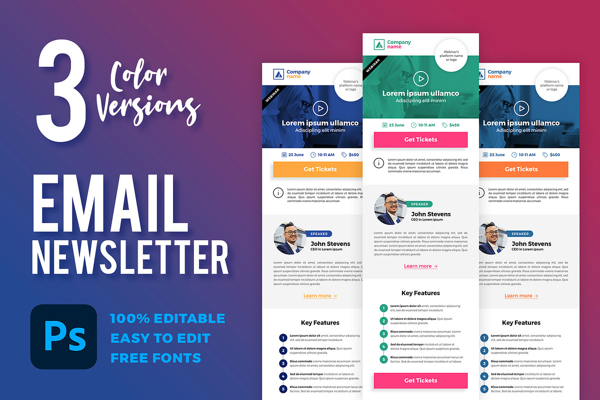 Webinar Email Invitation PSD