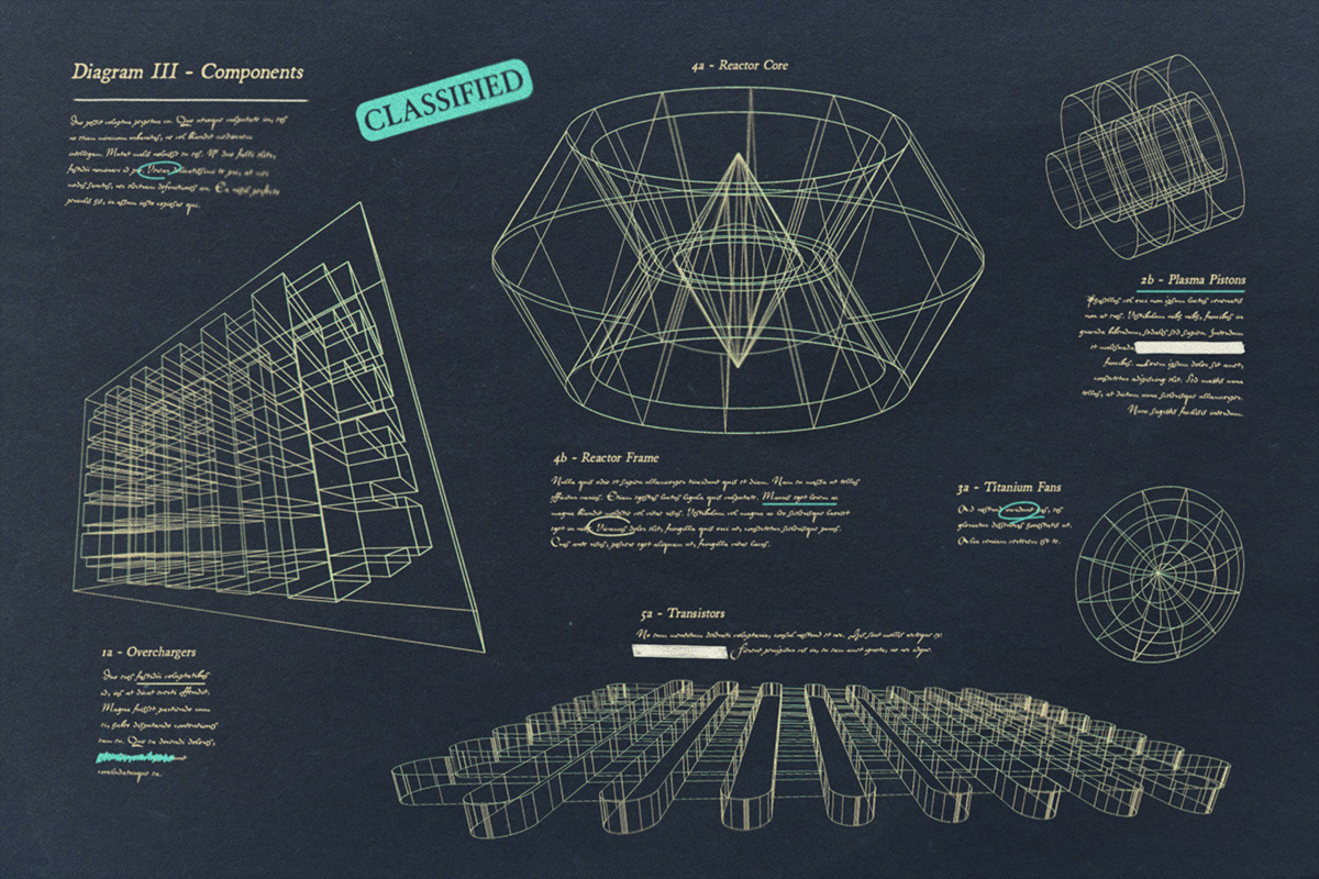 Vintage Blueprint Set, an Object Graphic by Tugcu Design Co.