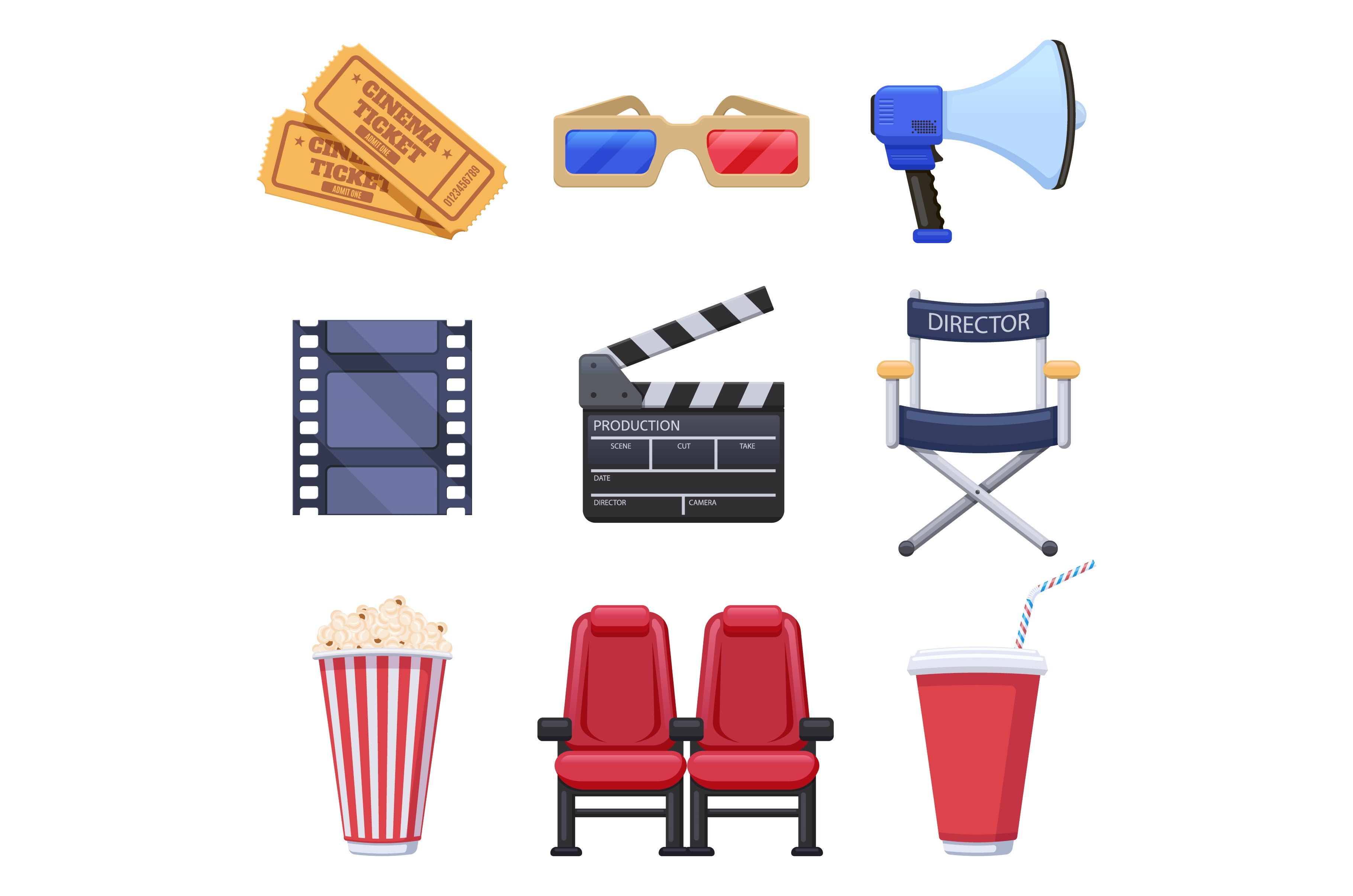 Movie theatre elements. Film, an Object Graphic by winwin.art ...