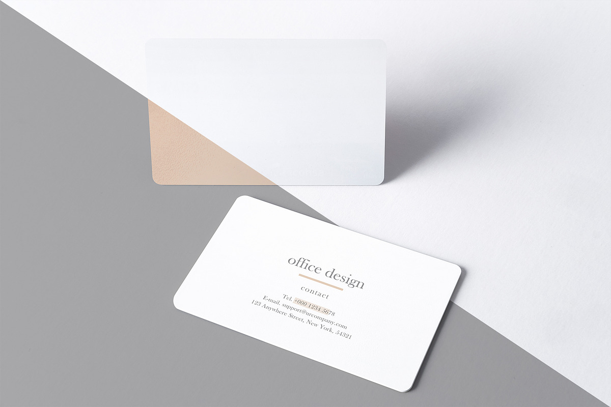 Rounded Business Card Mockup, a Print Template by Graphicnugget