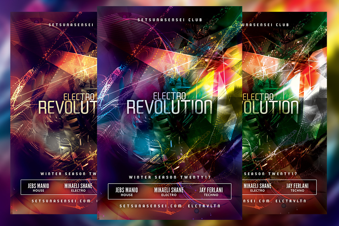 Electro Revolution Flyer, a Flyer Template by KiraYamato Design Studio