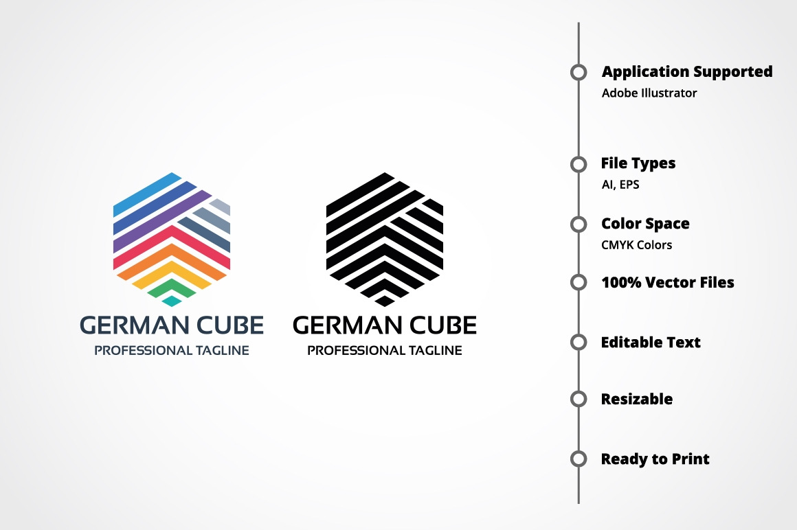 German Cube Logo, a Branding & Logo Template by Design_Planet