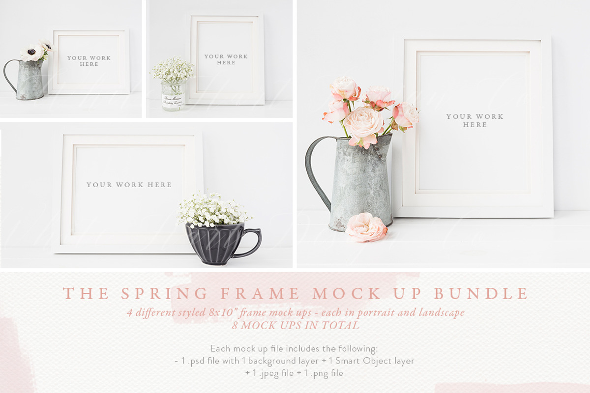8x10 frame mockup bundle, a Product Mockup by White Hart Co.
