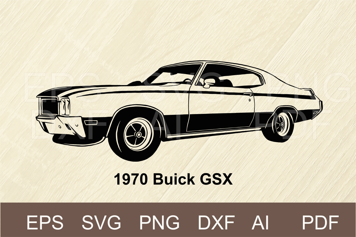 Buick GSX 1970 Classic Car SVG, an Illustration by Digital-Clipart ...