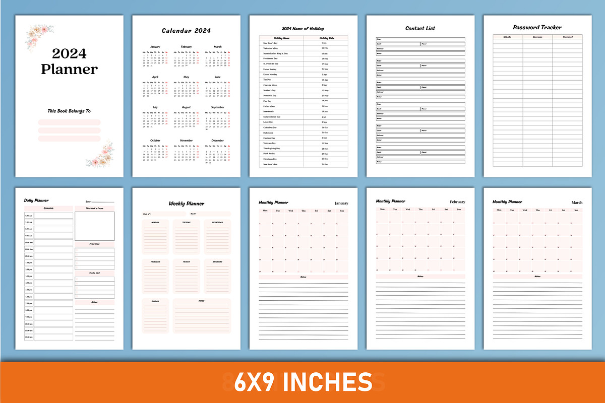 Editable 2024 Planner Canva Interior