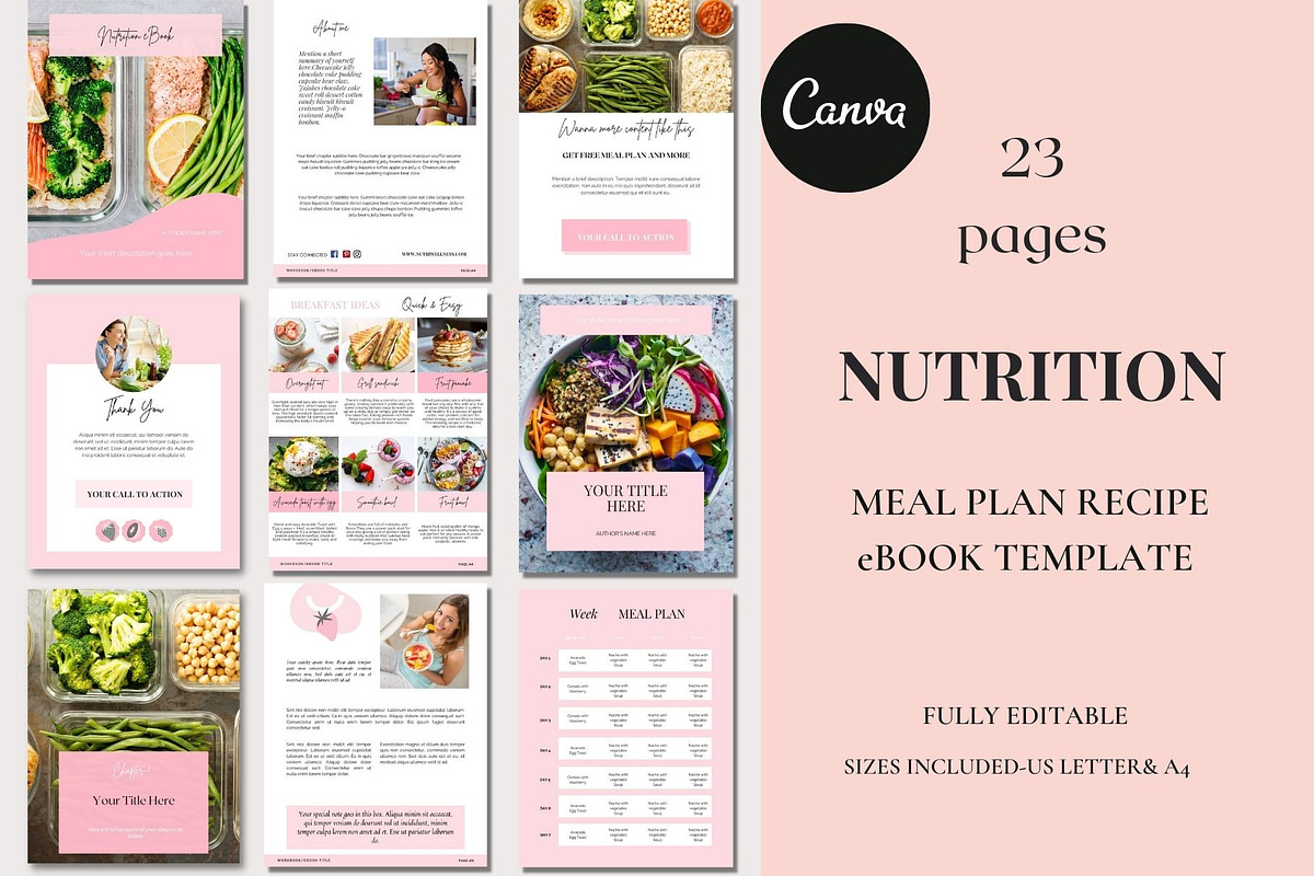 Nutrition meal recipe template