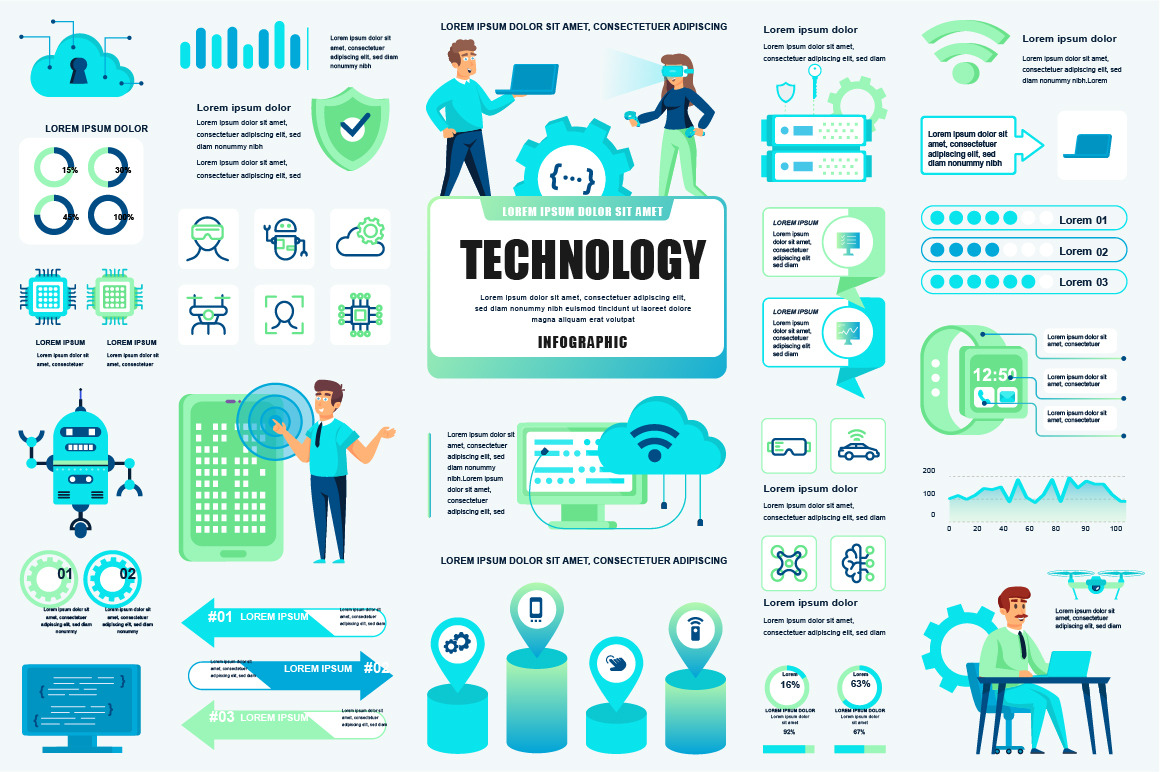 Technology Infographics Template | Templates & Themes ~ Creative Market