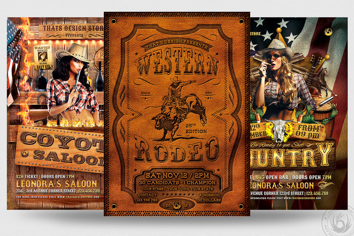 Western Flyer Bundle, a Flyer Template by ThatsDesign Art