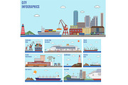 City infographics. Sea port | Graphics ~ Creative Market
