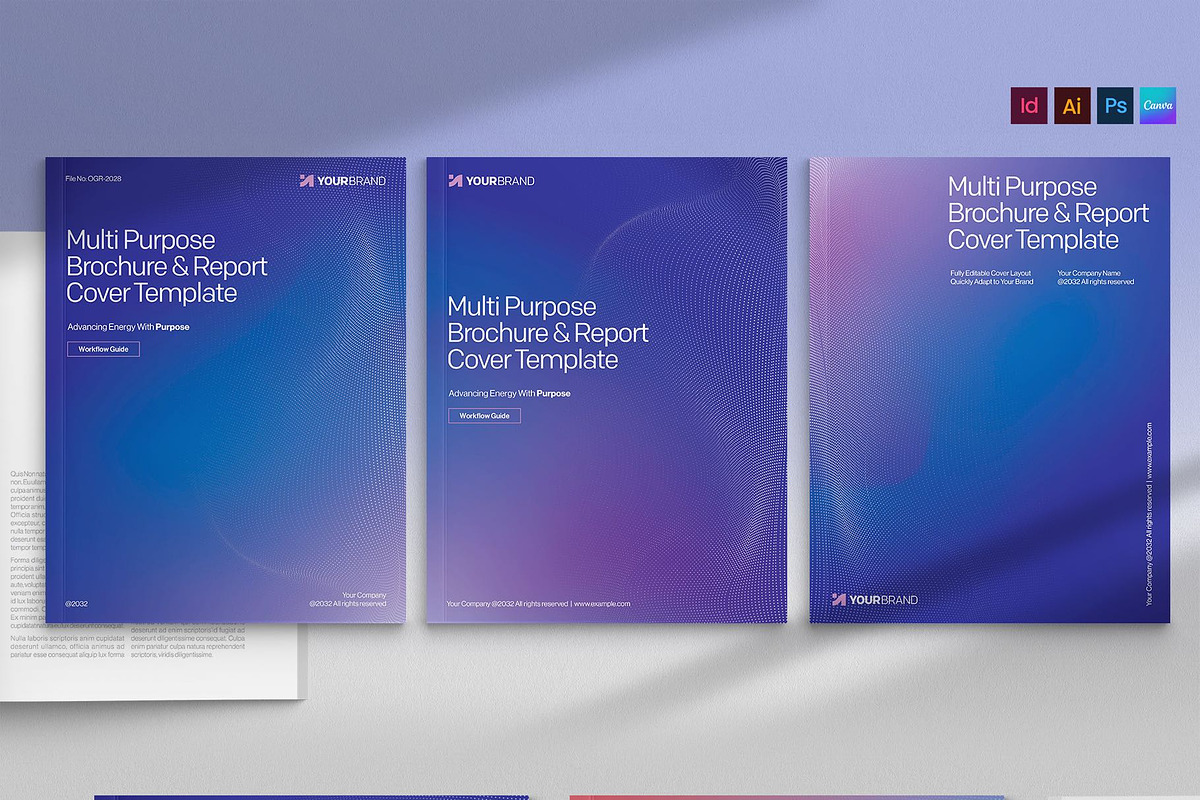 Blue Brochure & Report Cover Templat, a Brochure Template by BrandPacks