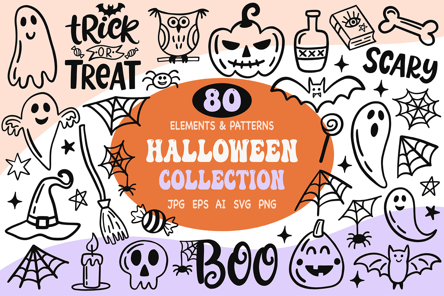 Cute Halloween Graphics Bundle +SVG, a Graphic by Katrinelly