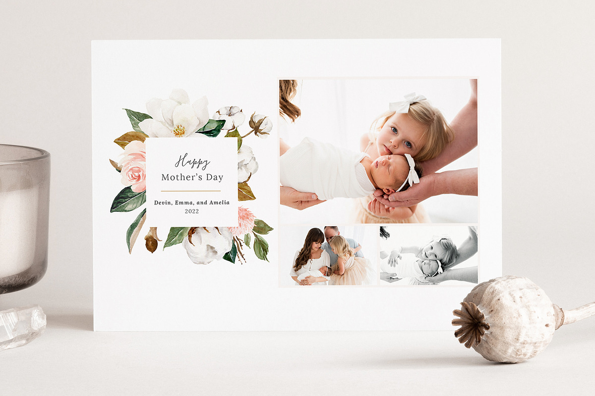 Mother's Day Card for PS + Canva, a Card Template by By Stephanie Design