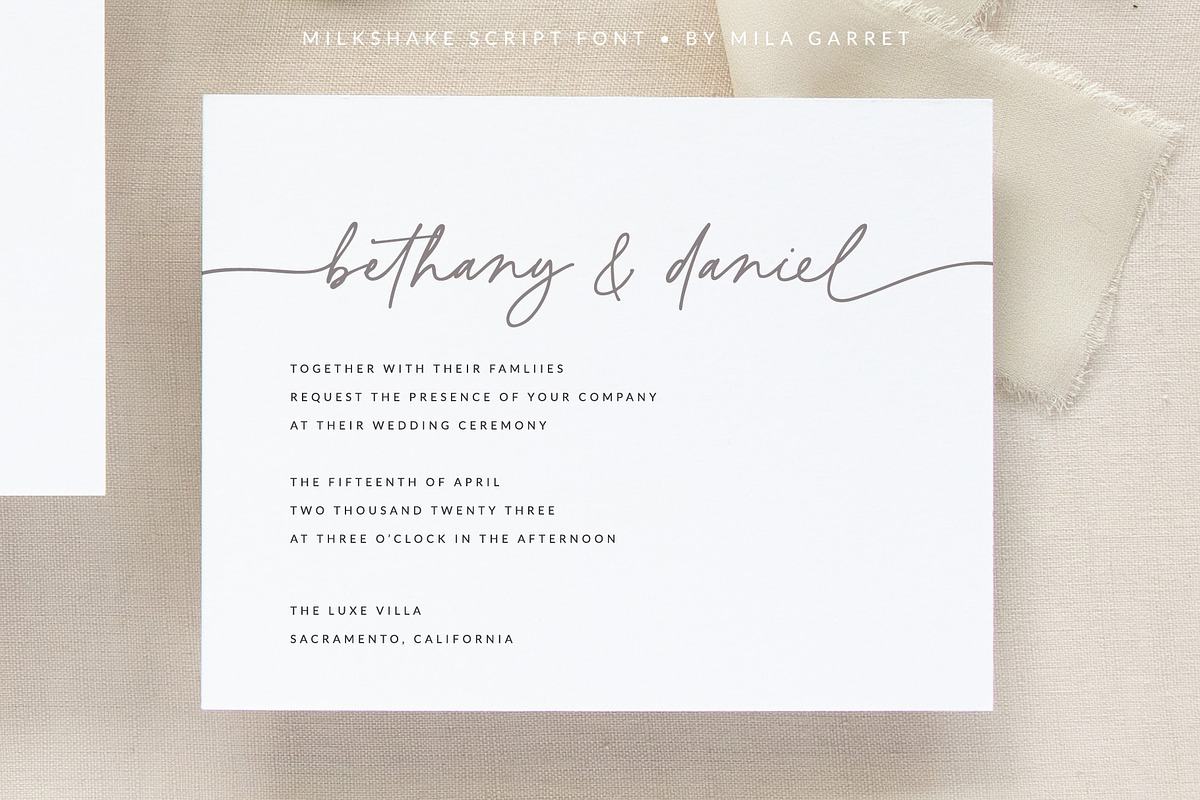 Milkshake Modern Handwritten Script, a Script Font by Mila Garret