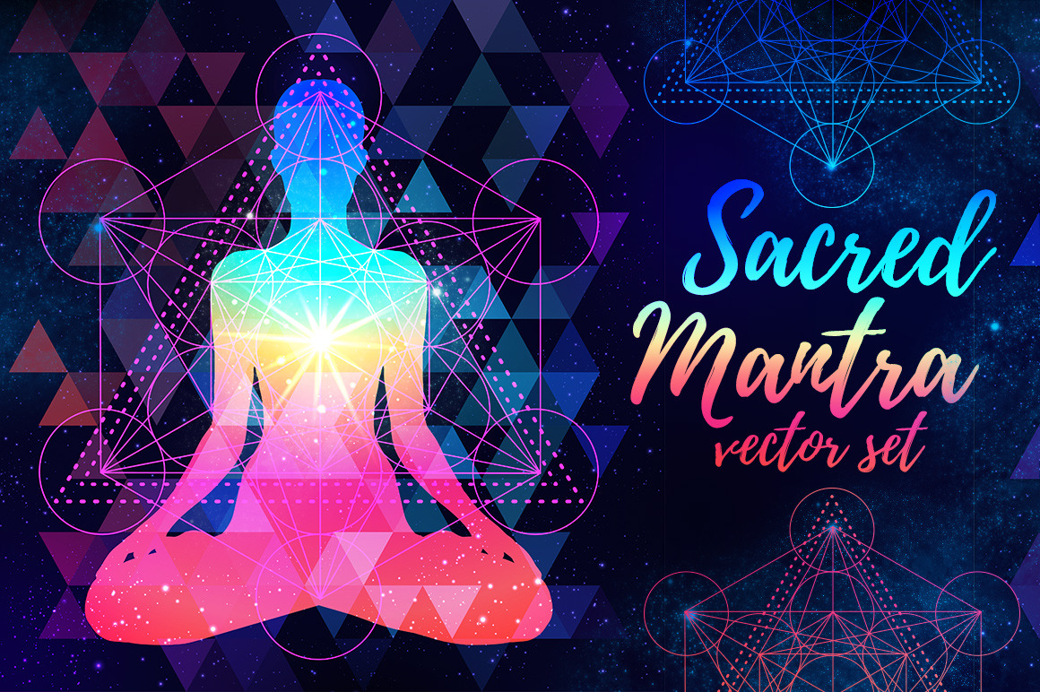 Sacred Mantra: 12 vectors set, a Decorative Illustration by Varvara Gorbash