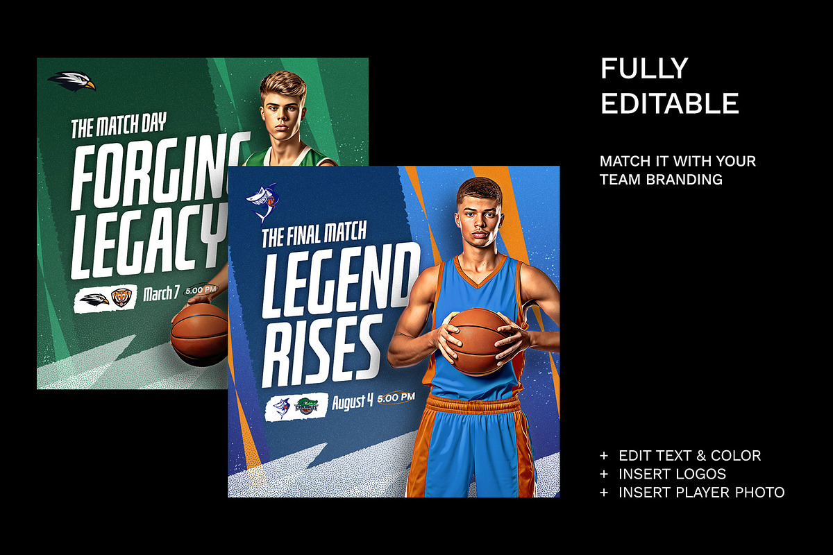 Basketball Team Instagram Templates