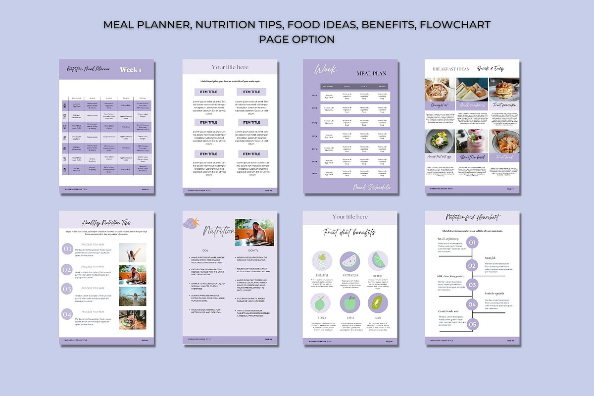 Nutrition Meal Recipe Template Canva