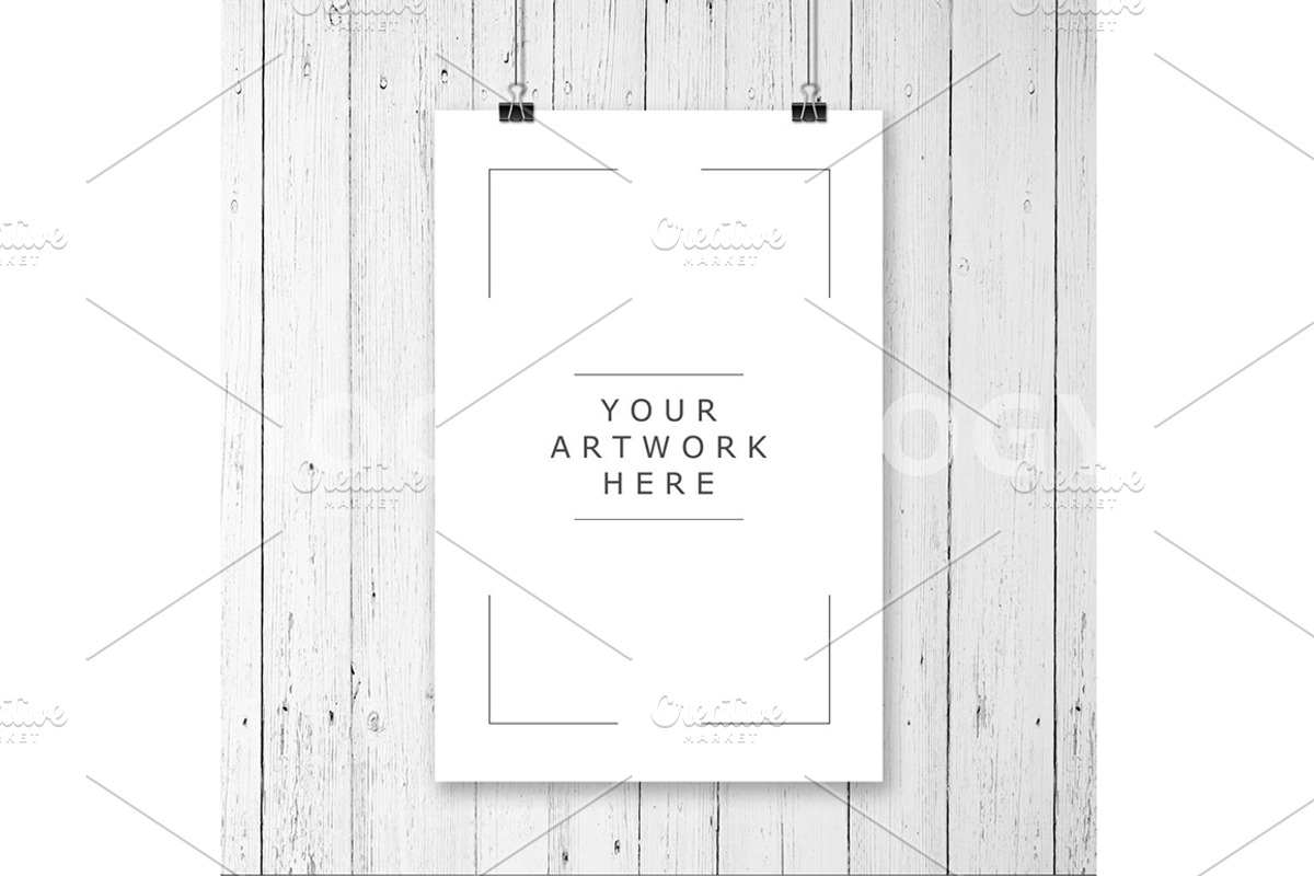 8x12 Hanging Paper Clips Mockup, a Print Template by mockupology