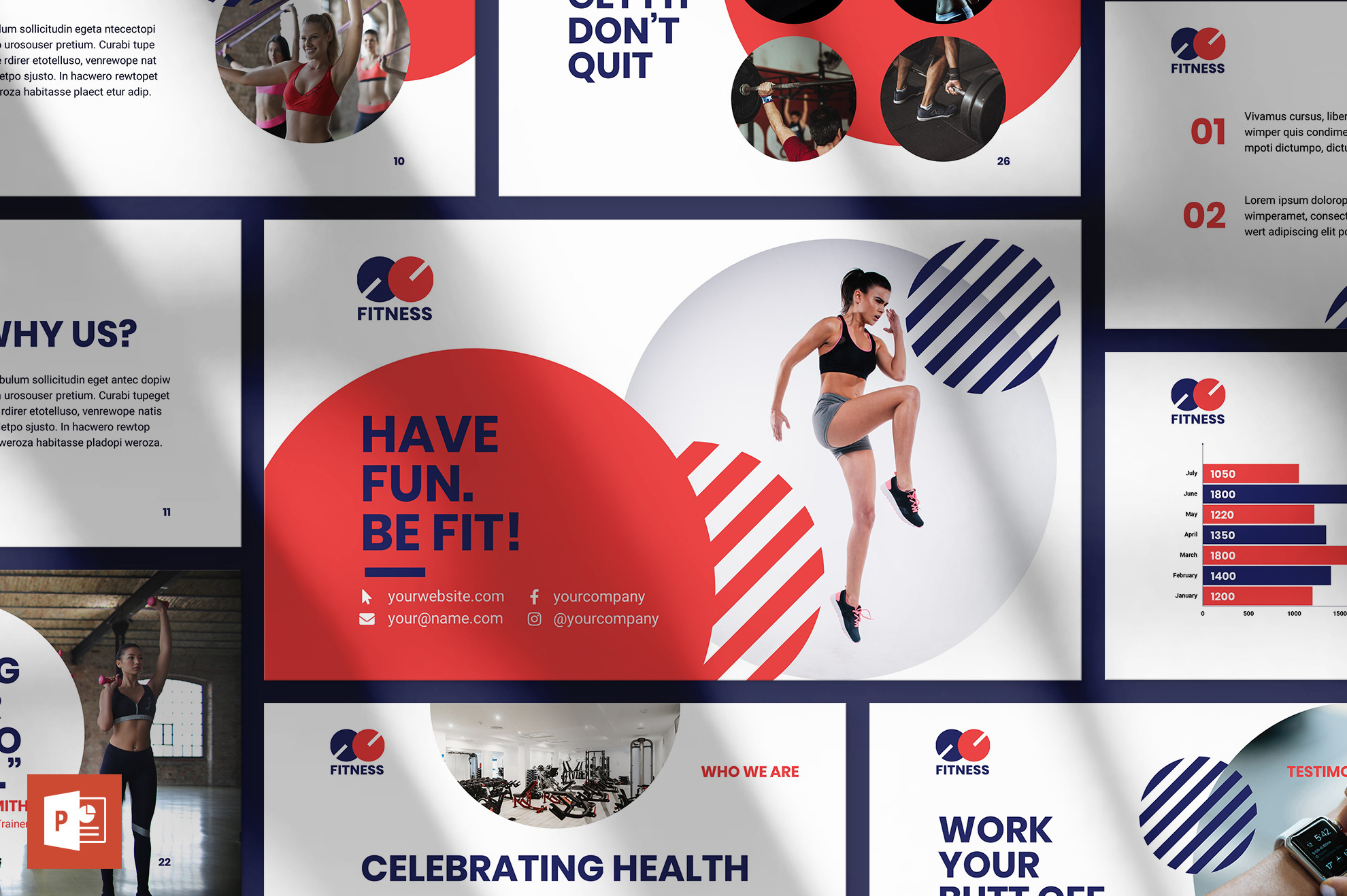Presentation Fitness Trainer, a Presentation Template by TemplatesNow!