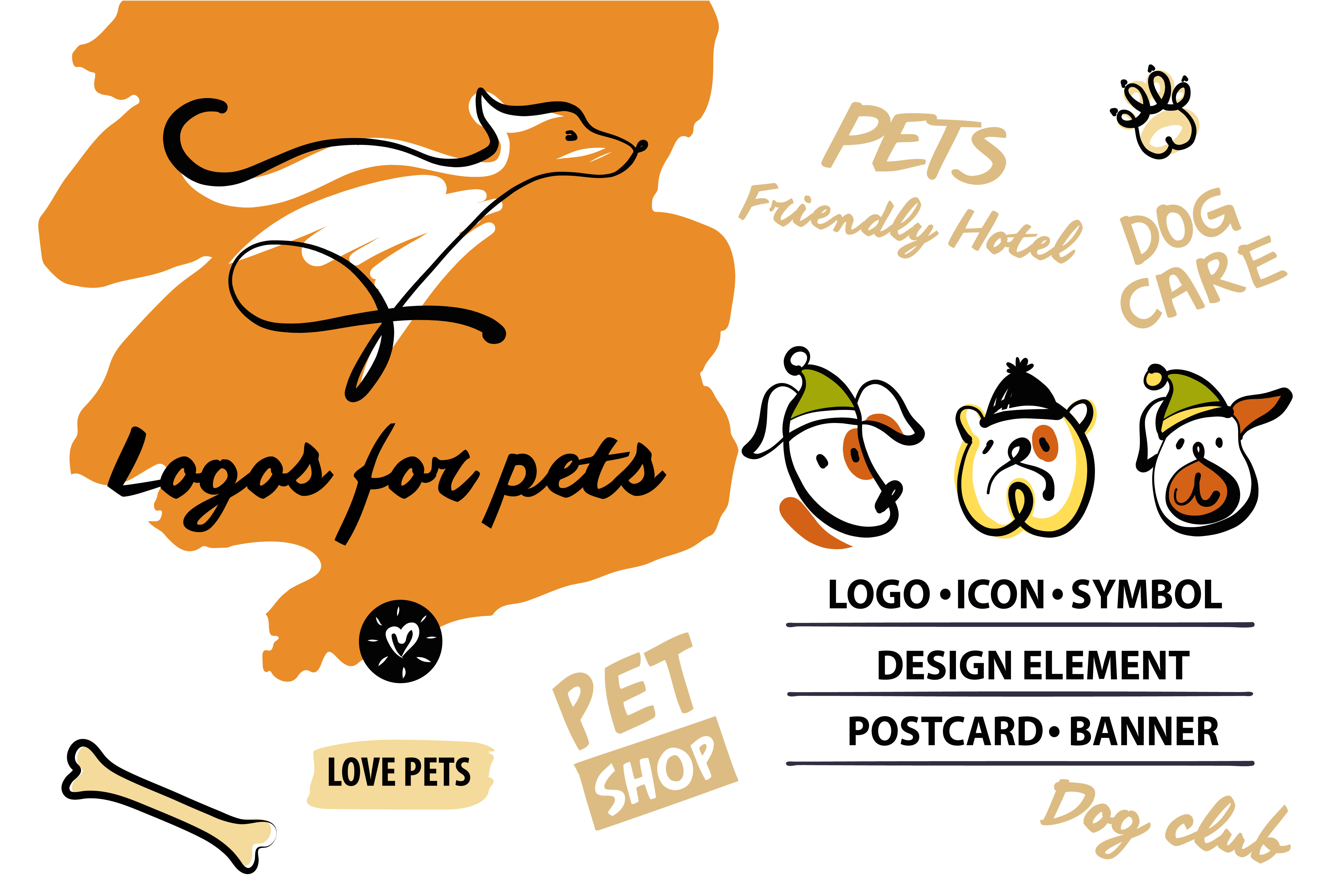 Logos for PETs, a Food Illustration by Tatiana Mukhina