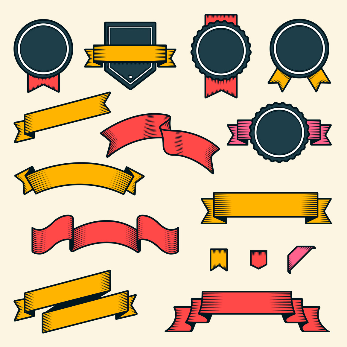 15 Ribbons, Badges and Labels | Product Mockups ~ Creative Market