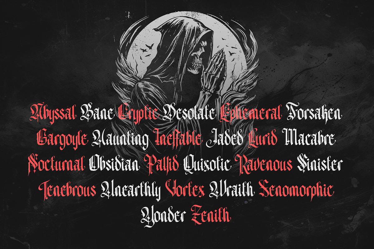 Night Prayer Display Blackletter Font