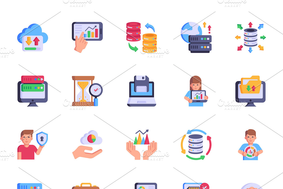 100 BIG Data Icons | Creative Market
